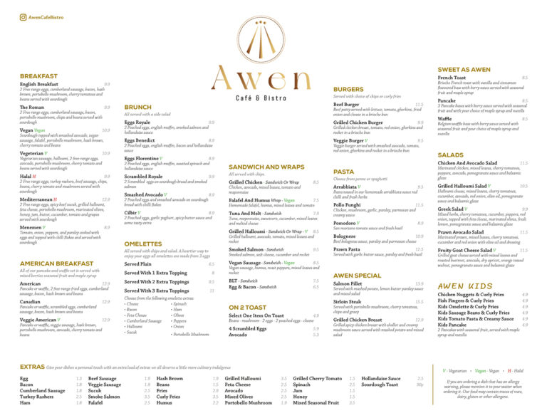Menu – Awen